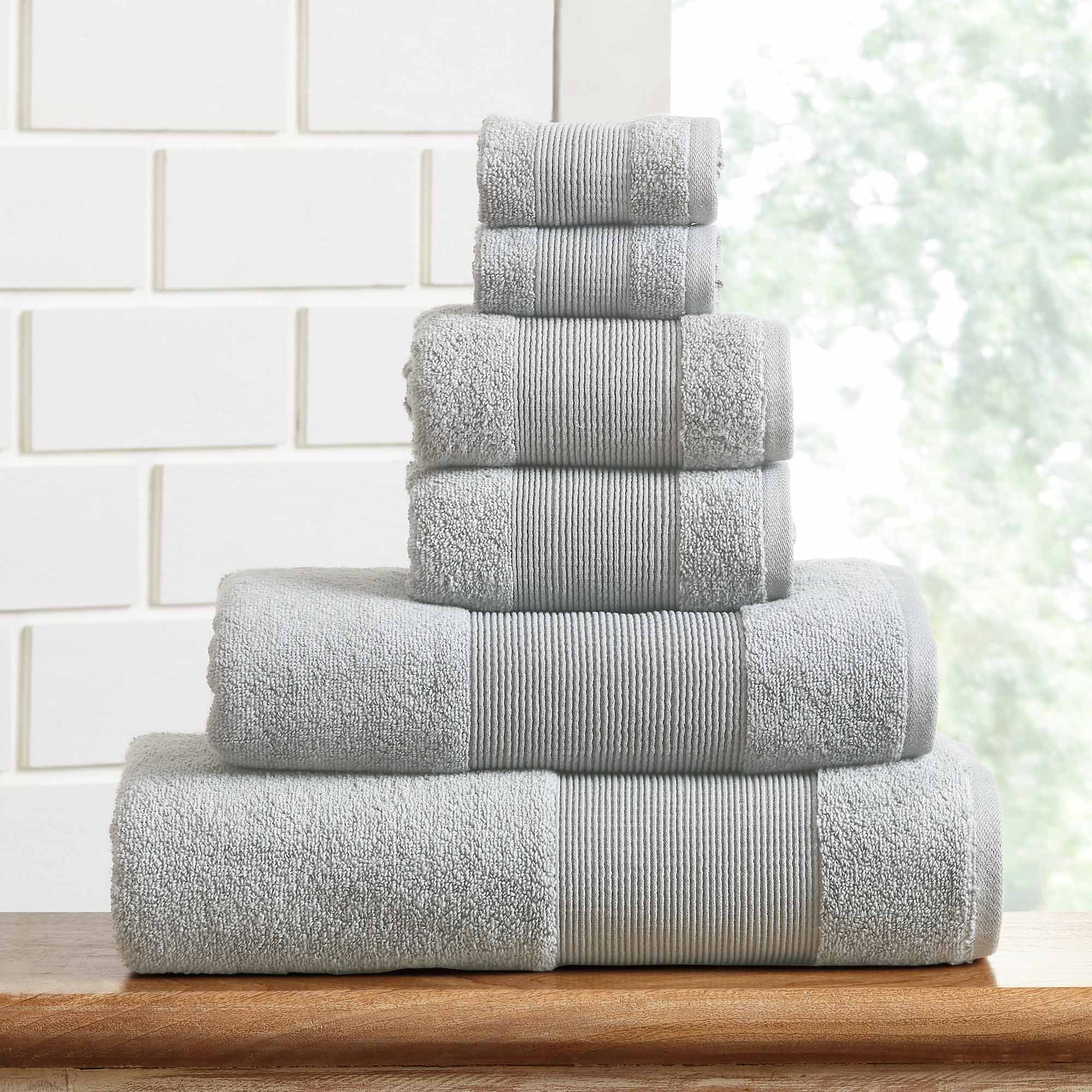 Modern Threads - Air Cloud 6-Piece 100% Zero-Twist Cotton Towel Set ...