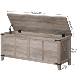 Gracie Oaks 47.2"W Farmhouse Storage Chest With Lift Top Blanket Chest ...