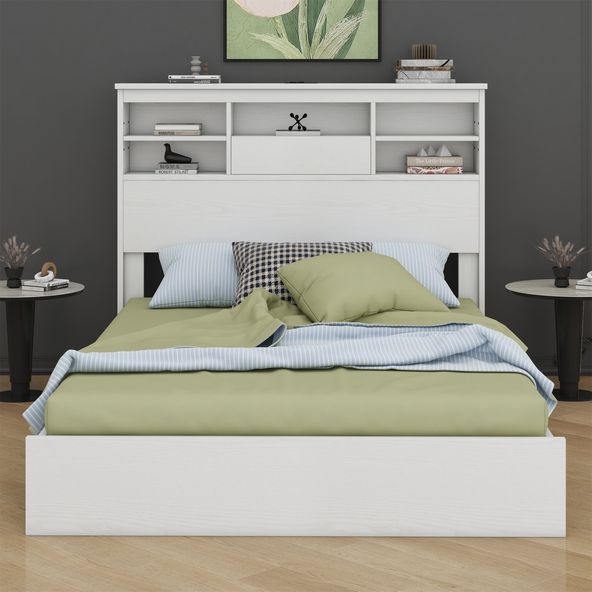 Red Barrel Studio Platform Bed With Storage Headboard And Charging ...