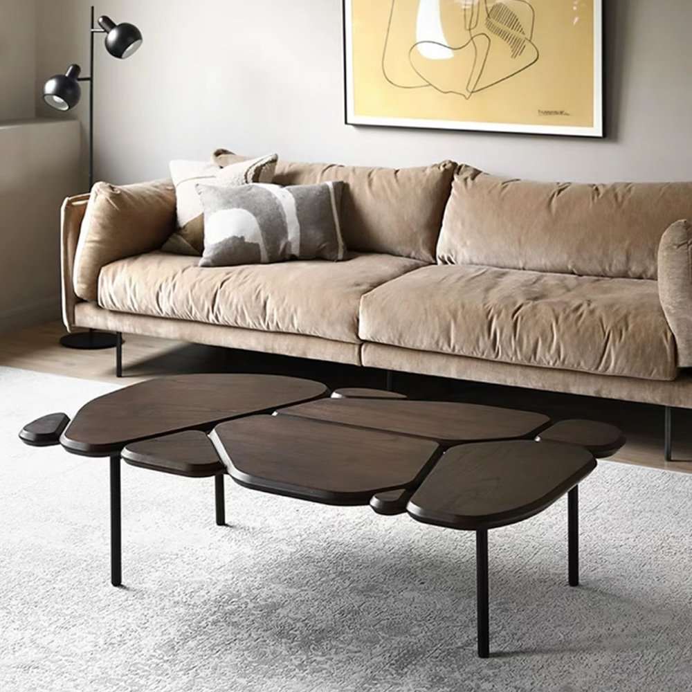 Corrigan Studio® Luxury-retro walnut-colored coffee table | Wayfair