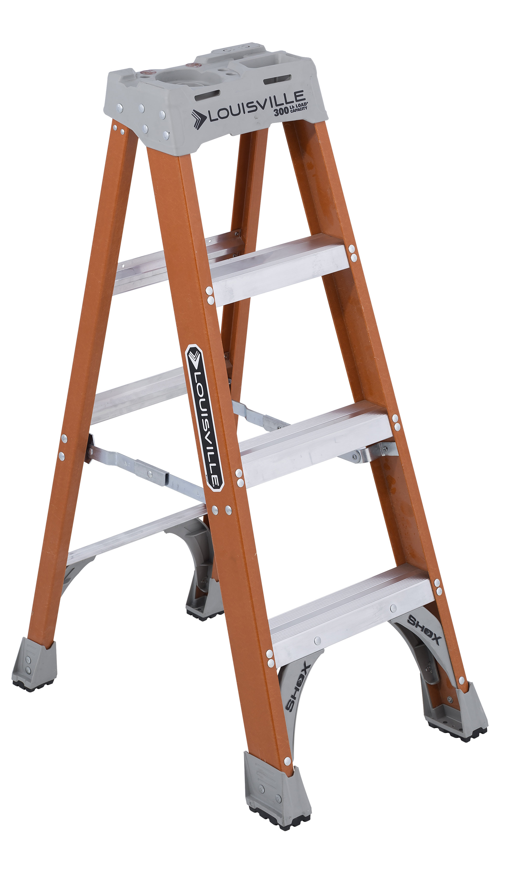 Louisville Ladder, 4 Ft, Fiberglass Step Ladder, Type Ia, 300 Lb Load ...
