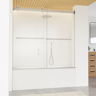 Altair 60" W x 58" H Bypass Frameless Tub Door | Wayfair