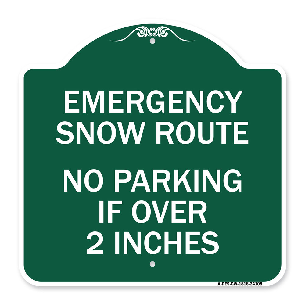 Signmission Designer Series Sign - Emergency Snow Route No Parking ...