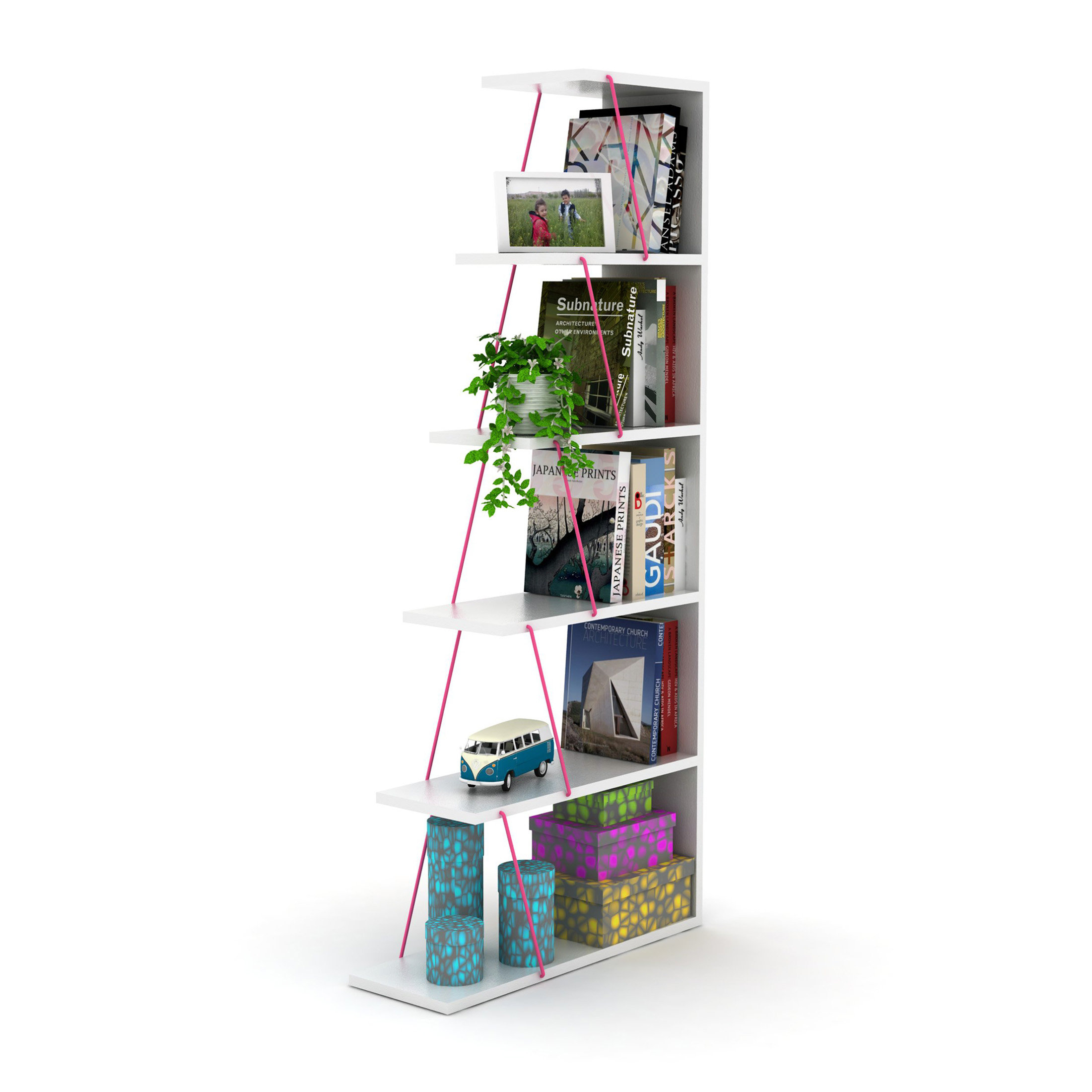 Wrought Studio™ Furnish Home Store Modern 5 Tier Ladder Bookshelf ...