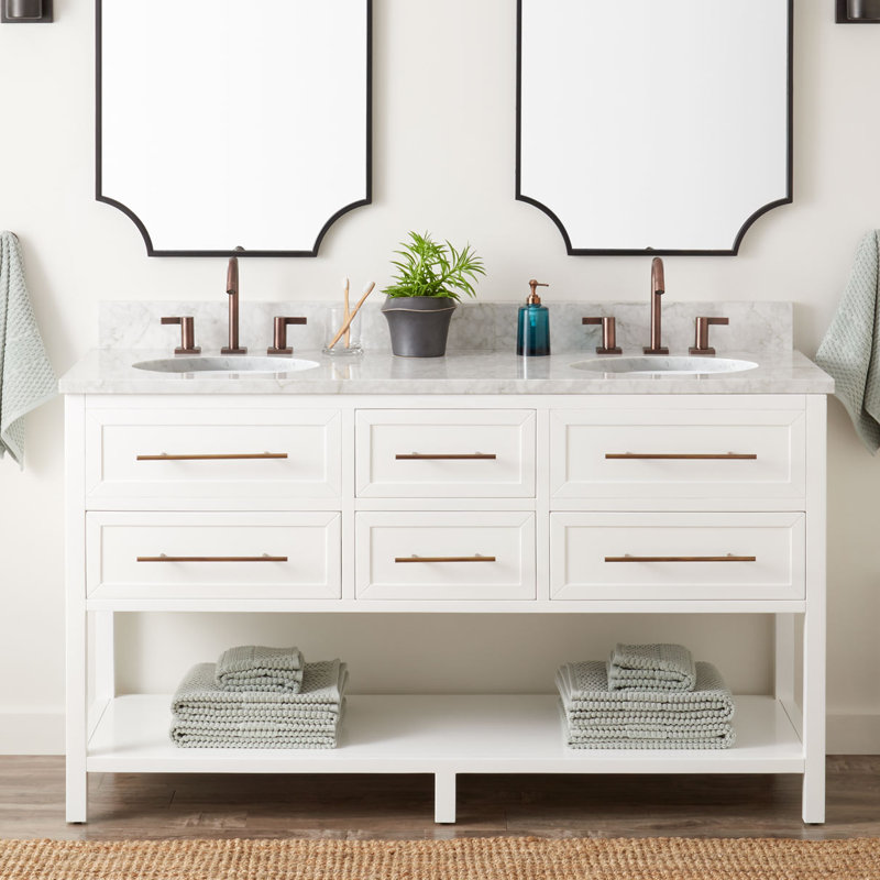 Signature Hardware Robertson 61" Double Bathroom Vanity Set & Reviews ...
