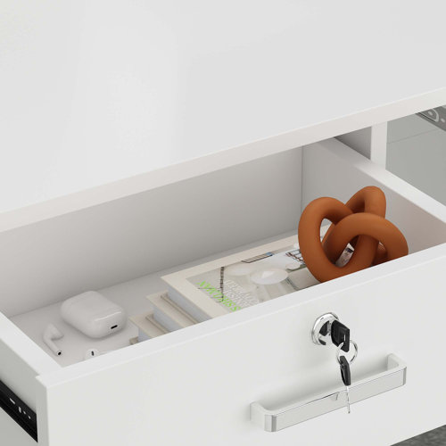 Inbox Zero Gurtha L-Shaped Manufactured Wood Reception Desk & Reviews ...