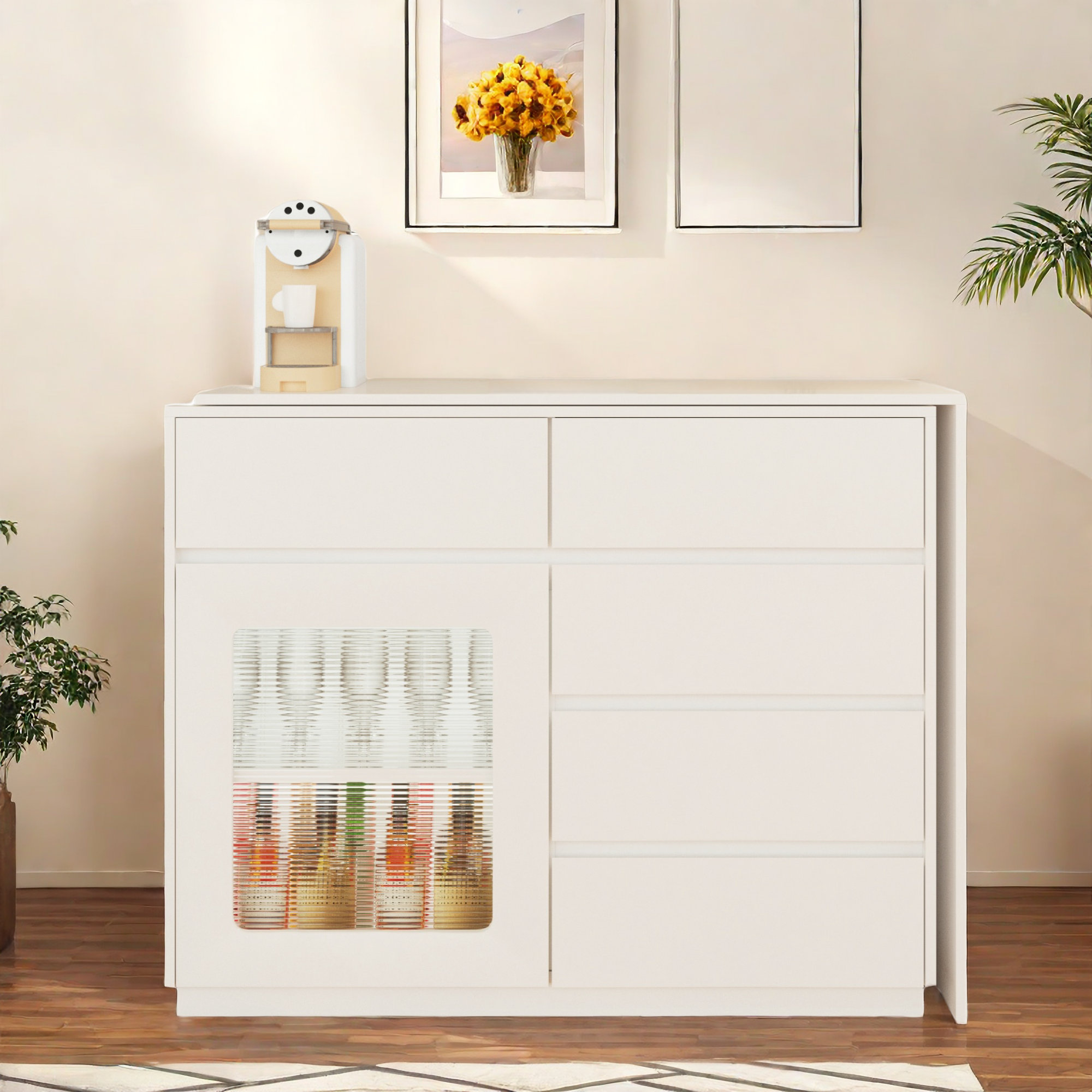 Latitude Run® 360° Rotating Extendable Bar Table With Led, Acrylic ...