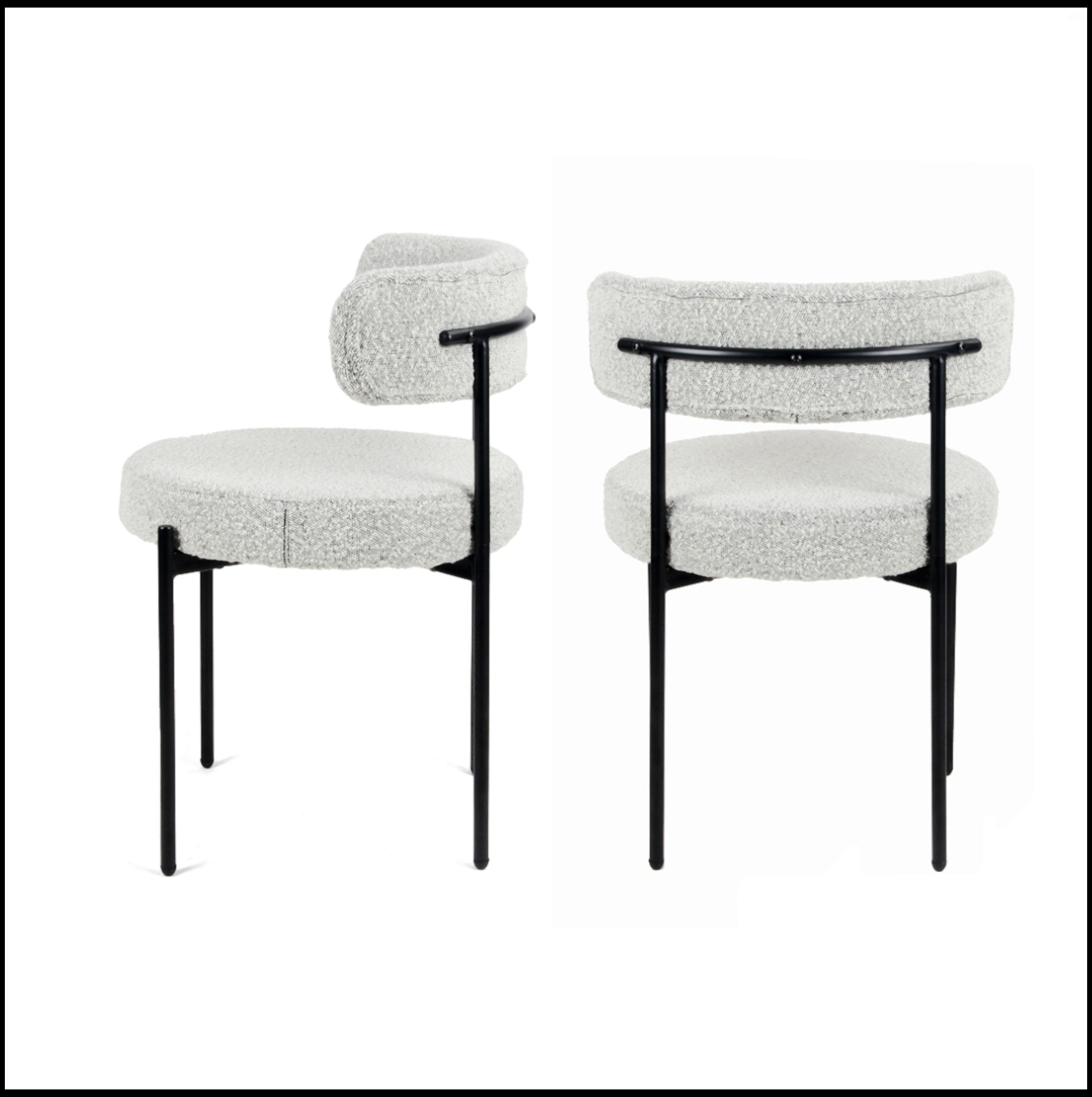 Ebern Designs Modern Round Boucle Dining Chairs - Wayfair Canada