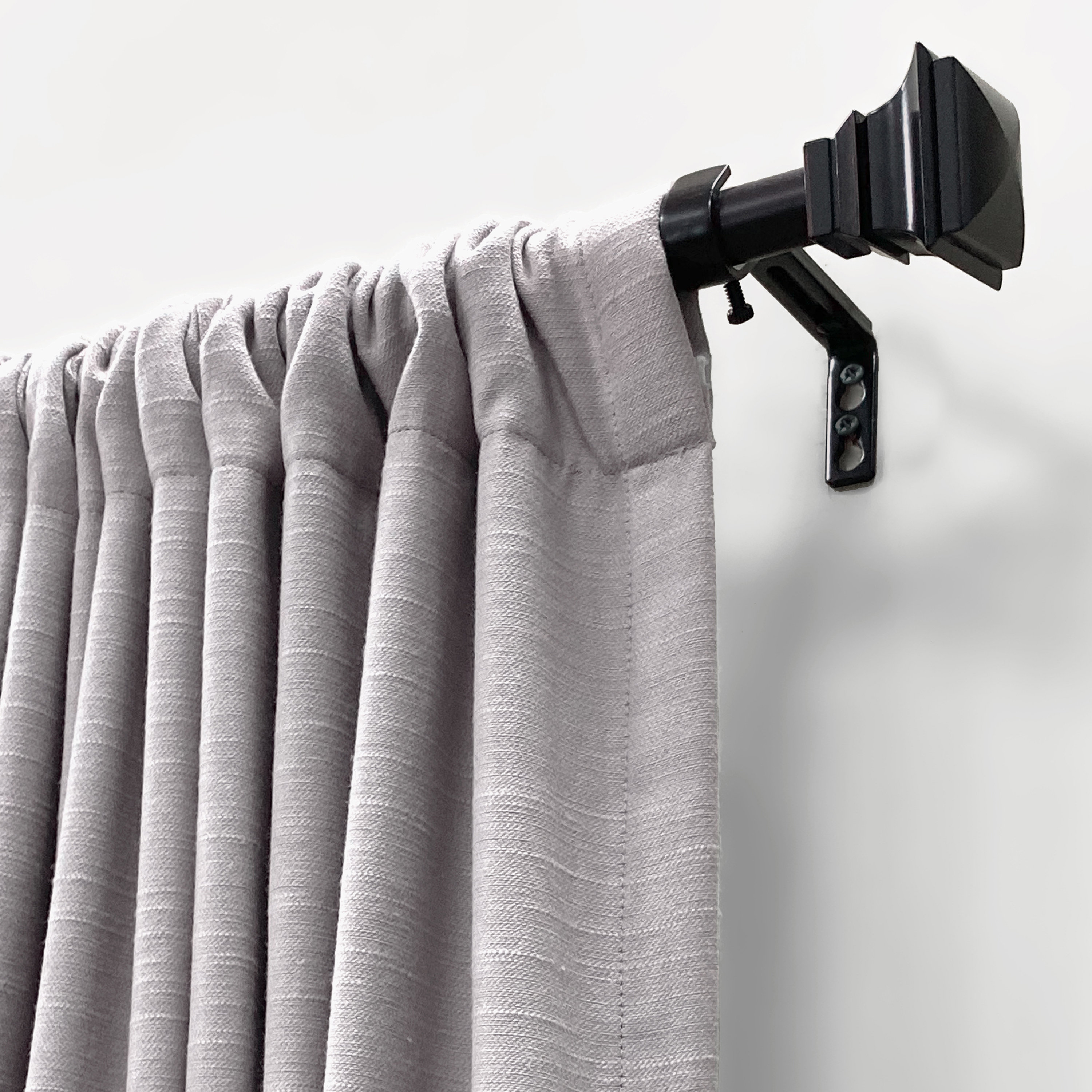 Charlton Home® 3/4" Drapery Single Curtain Rod Set with Decorative ...