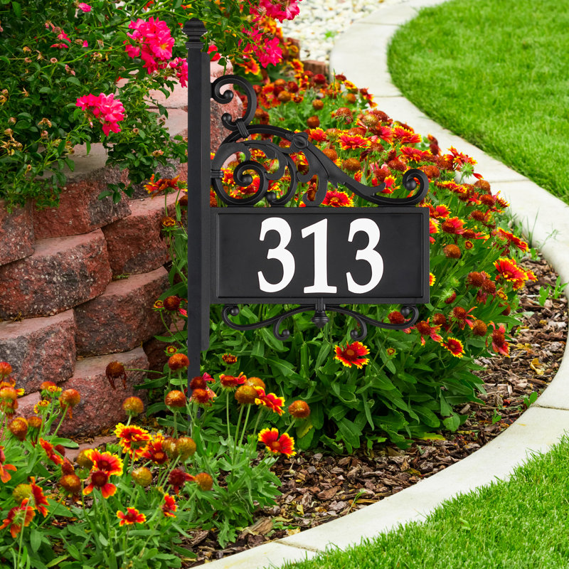 Whitehall Products Nite Bright Acanthus Reflective Lawn Address Sign ...