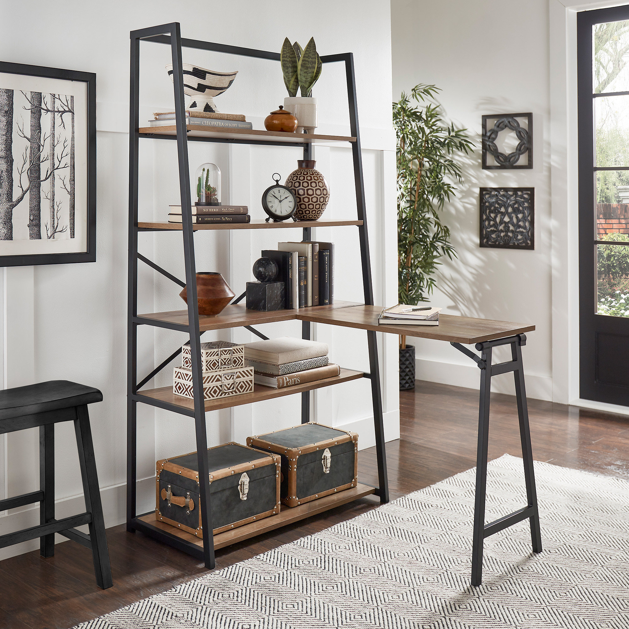 Inbox Zero Alfrodull 70" H x 36" W Metal Etagere Bookcase | Wayfair