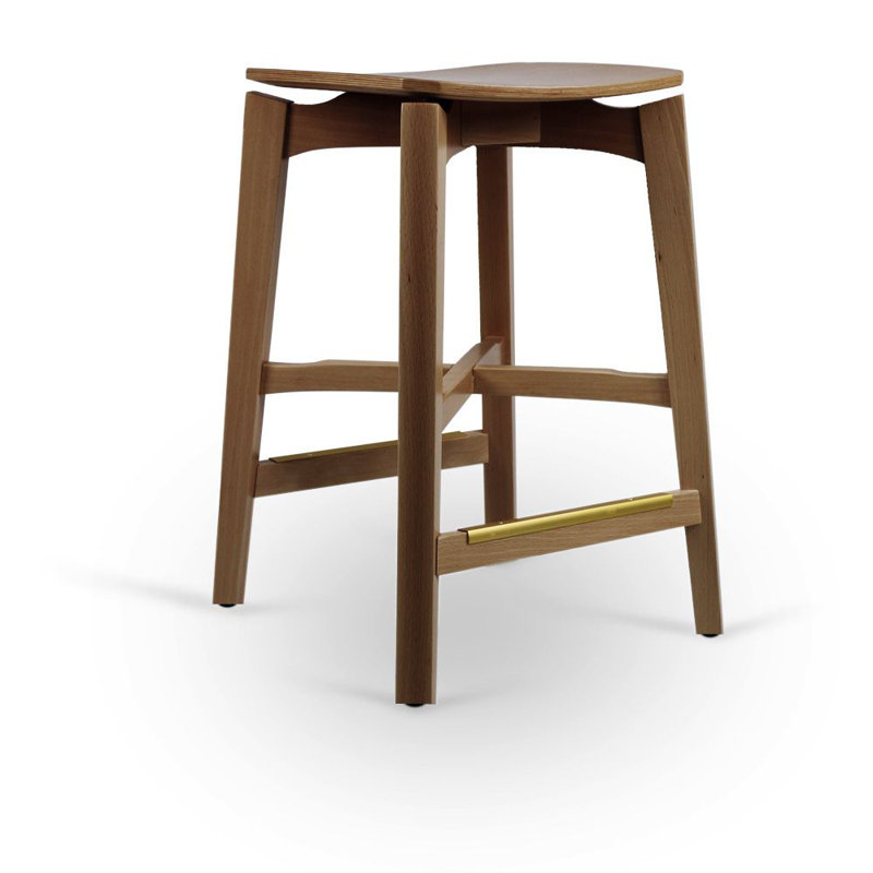 GAR Jarl Series Solid Wood 26'' Counter Stool UV Wheat | Wayfair