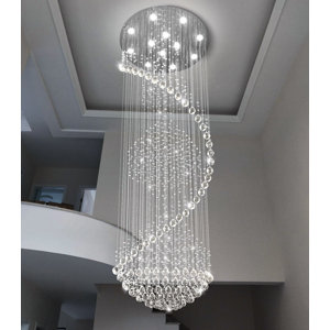 Rosdorf Park Large Glam Raindrop Chandelier Led Dimmable High Ceiling ...