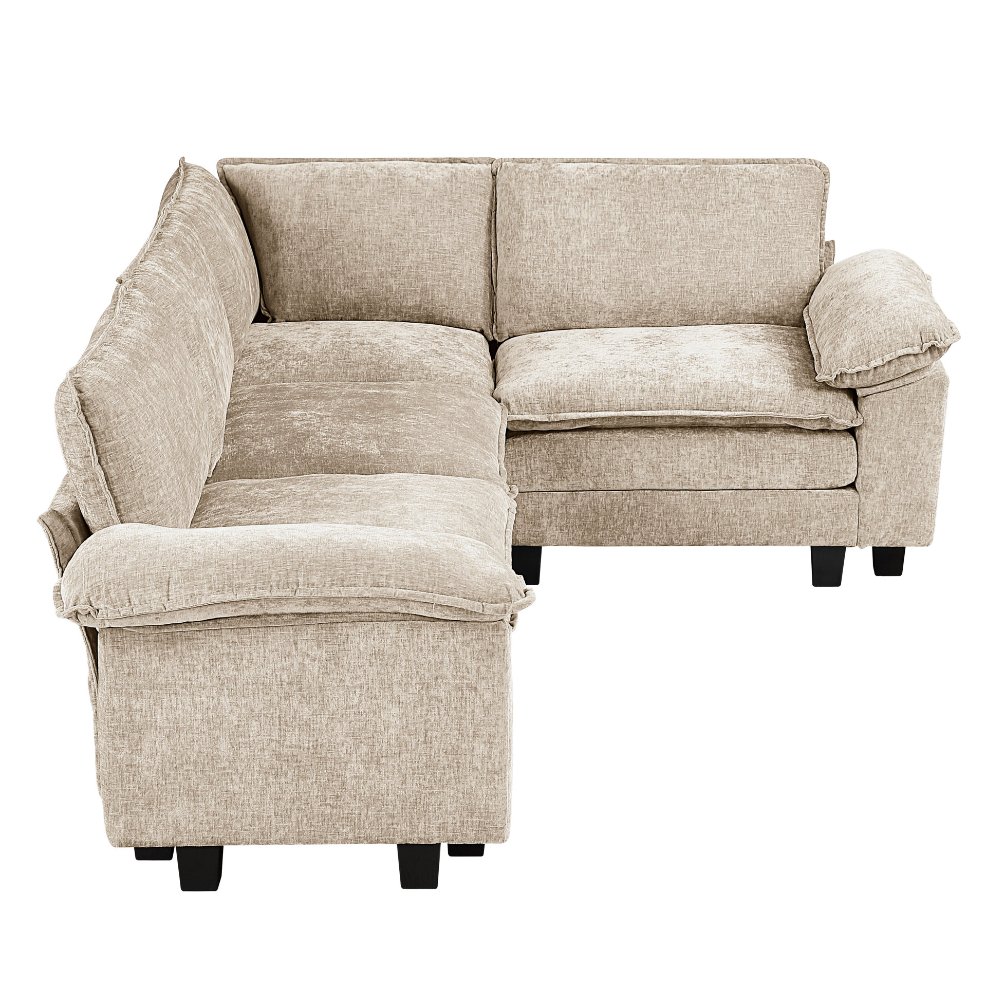 Latitude Run® Modern 4 Modular Sectional In Taupe Chenille, Plywood ...