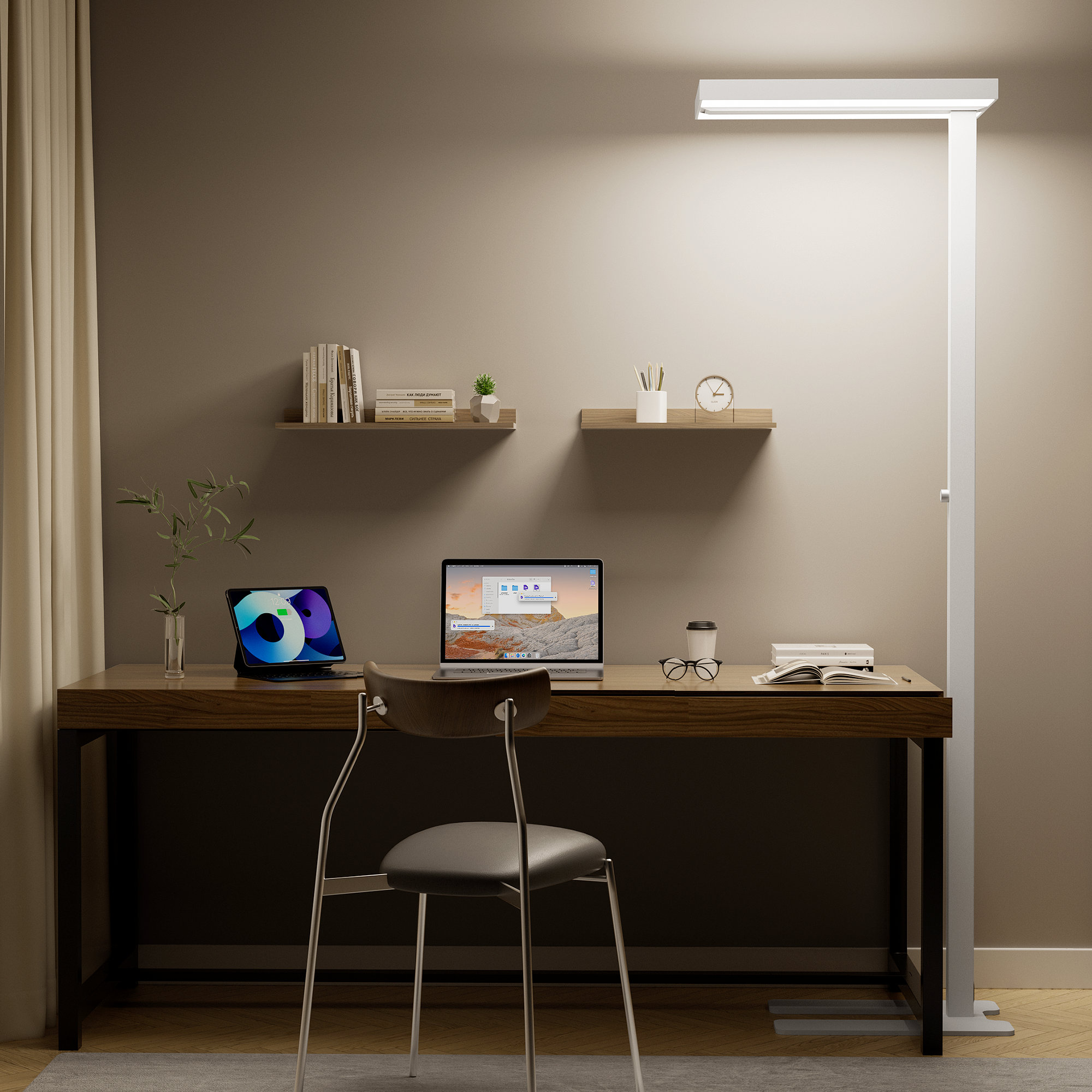Orren Ellis Tall Modern Led Floor Lamp - 10400Lm Dimmable Natural ...