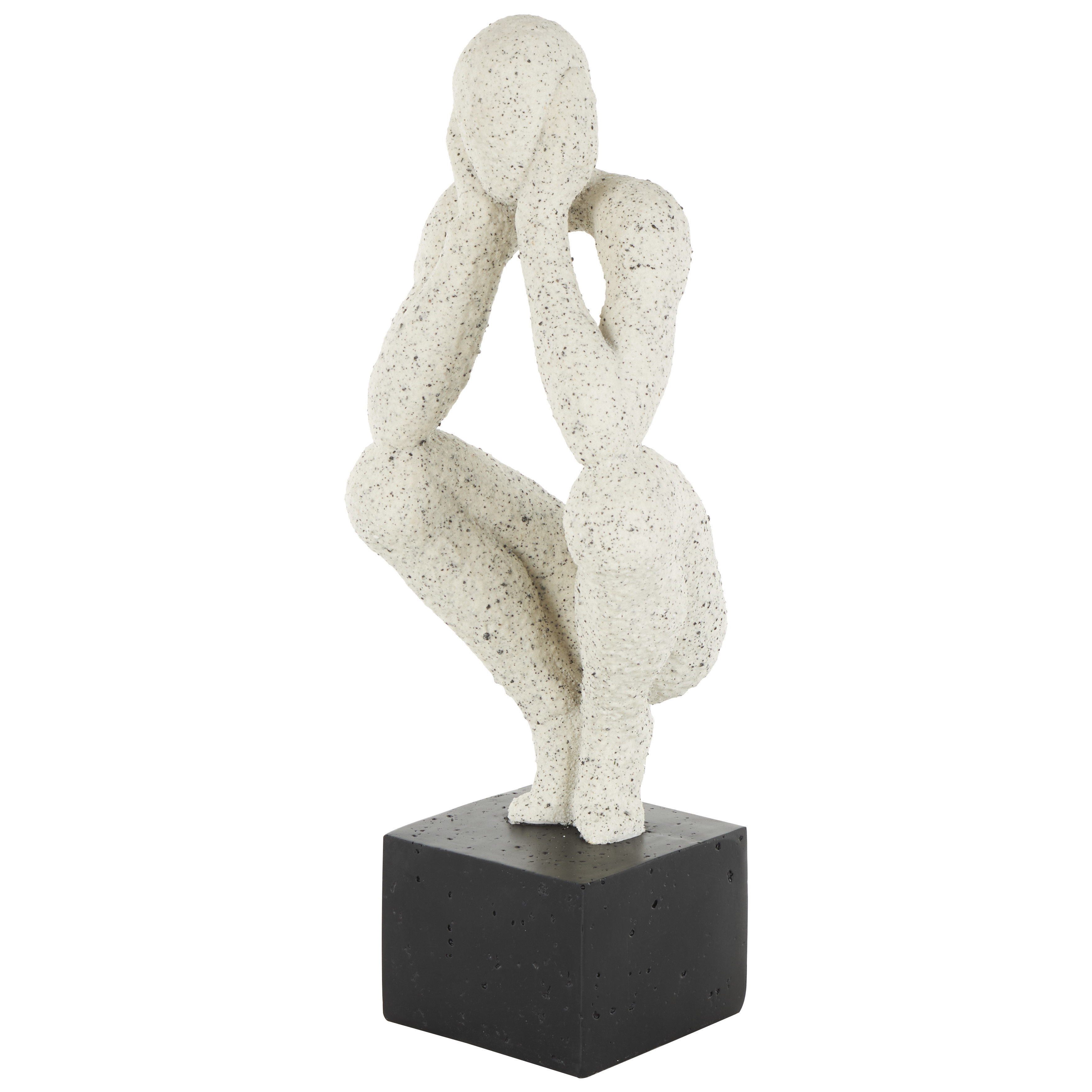 Ivy Bronx Isildo Polystone Crouching People Decorative Cream Sculpture ...