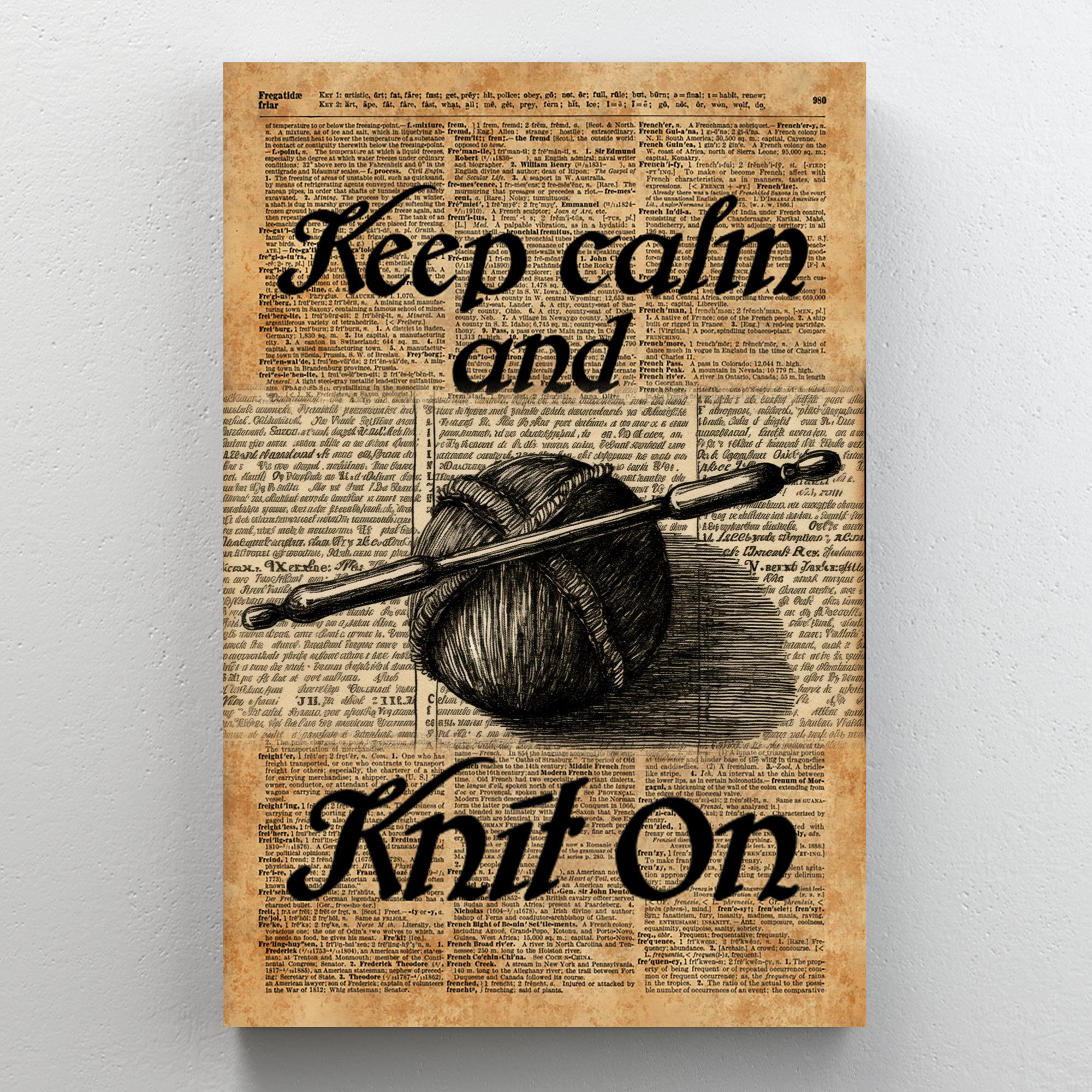 Trinx Keep Calm And Knit On - 1 Piece Rectangle Graphic Keep Calm And ...