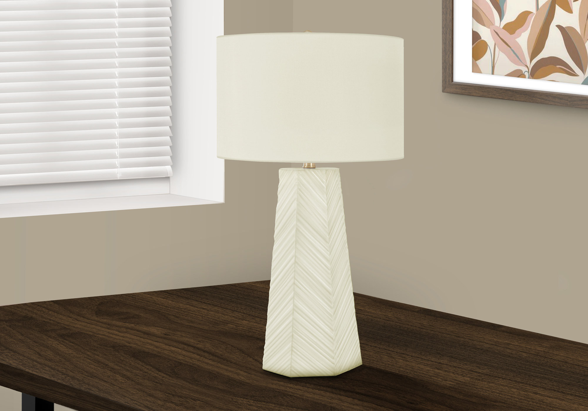 Corrigan Studio® Lighting, 29"H, Table Lamp, White Ceramic, Ivory ...