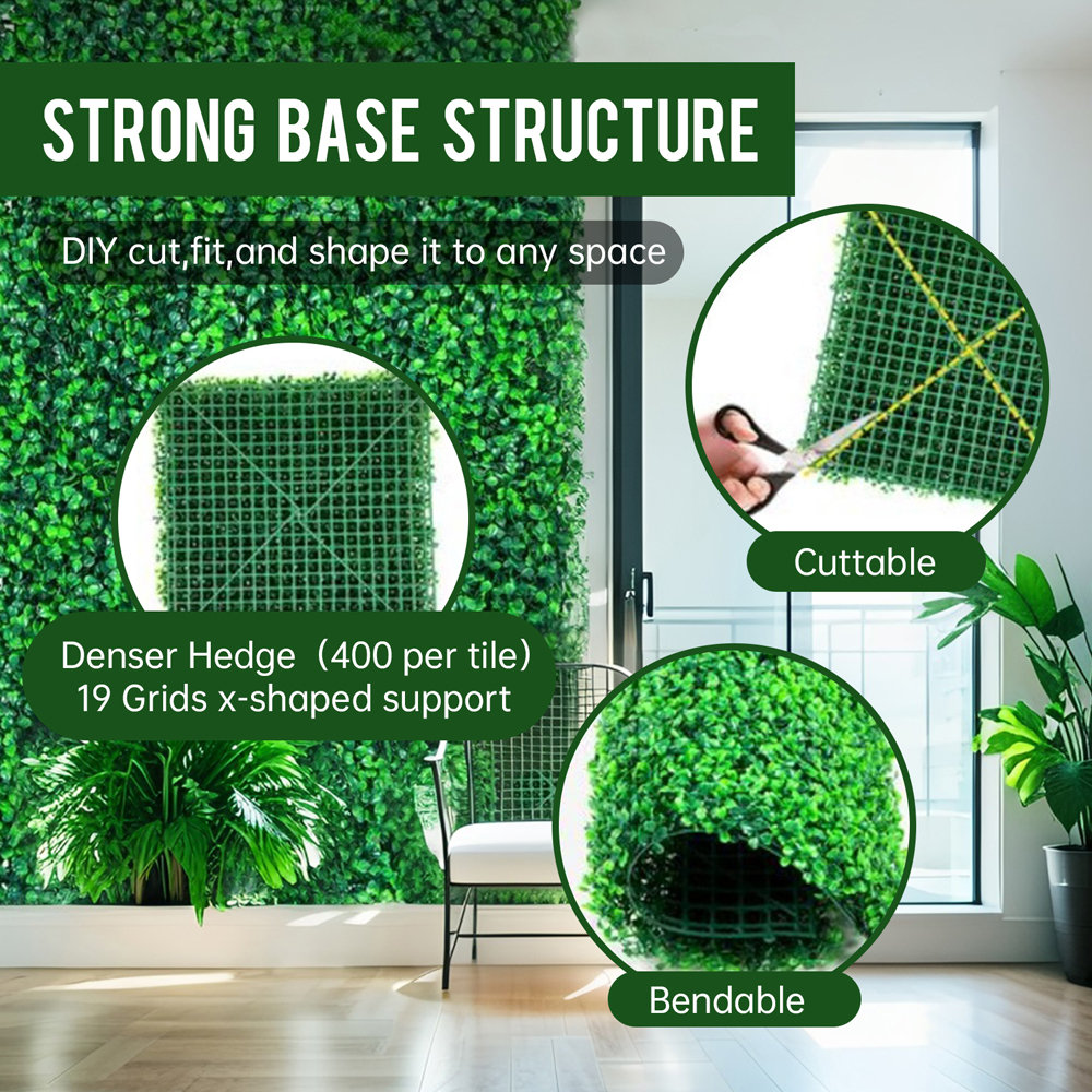 Panarciss 12 Pieces Artificial Turf Wall Panel, 20 x 20 Inch Boxwood ...