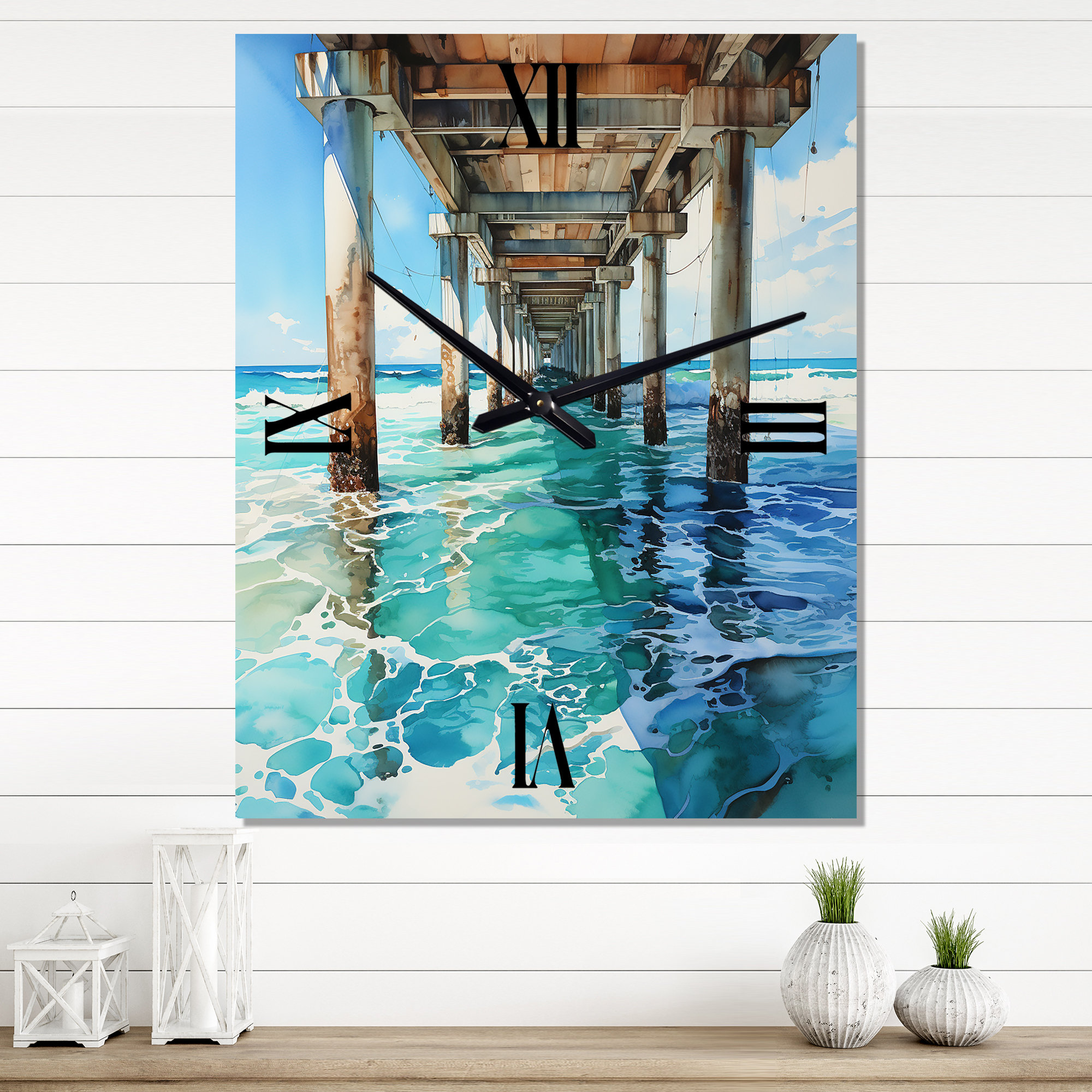 Design Art Beach Photo Pier Reflections VII - Nautical & Beach Wall ...