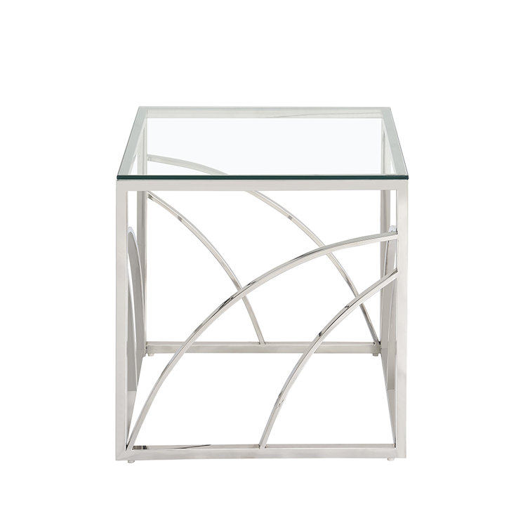 Metro Lane Atalya Glass Top Frame End Table | Wayfair.co.uk