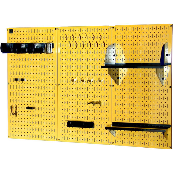 Hokku Designs Wall Control 4Ft Metal Pegboard Tool Kit - Premium Yellow ...