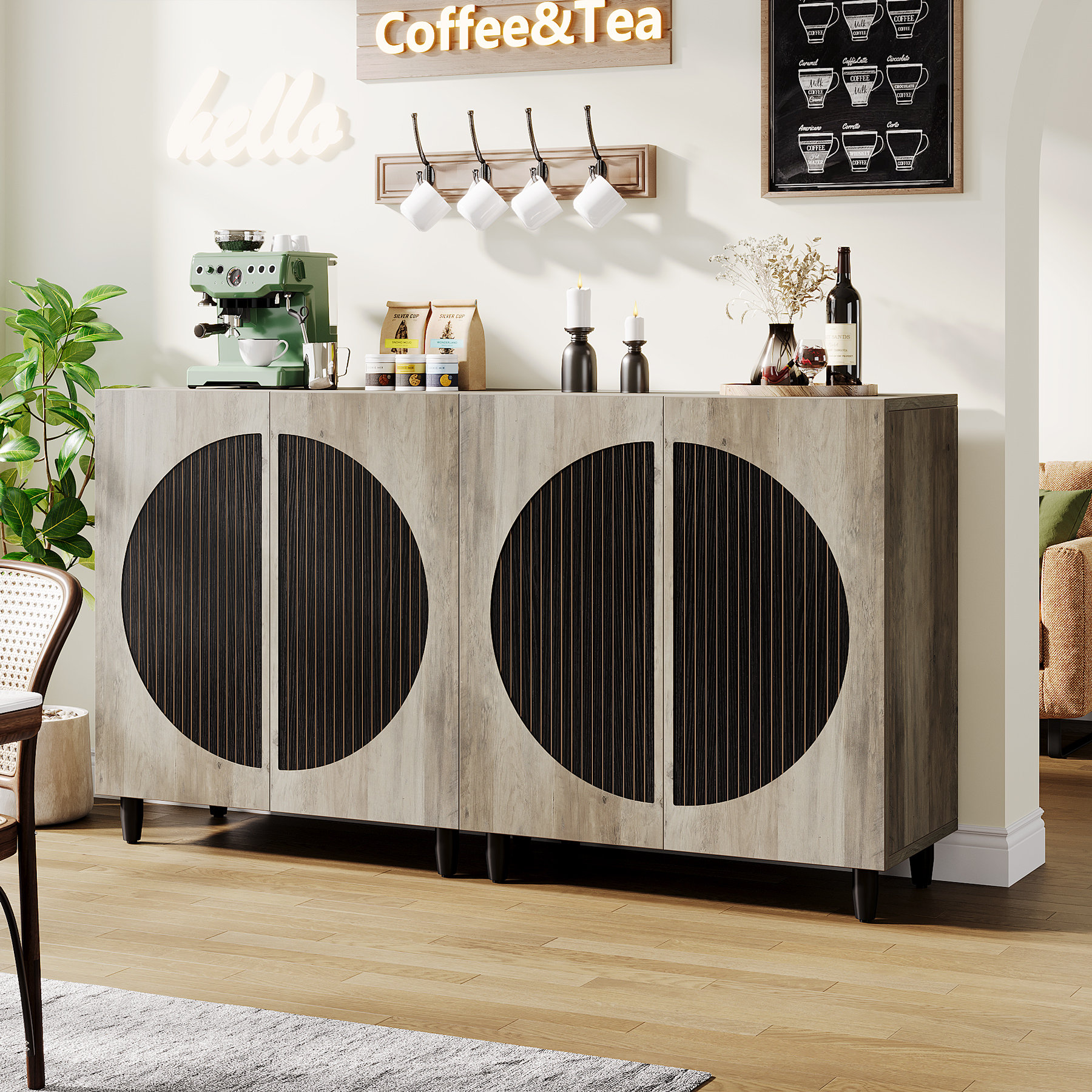Ebern Designs Sideboard Buffets Cabinet With Adjustable Shelves | Wayfair