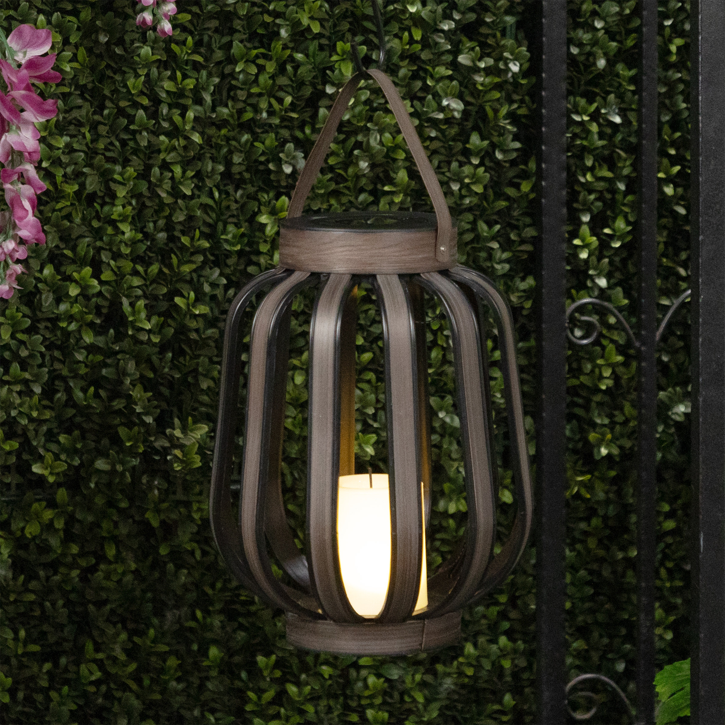 Alpine Solar Cylindrical Plastic Lantern w/ LED Light & Reviews | Wayfair