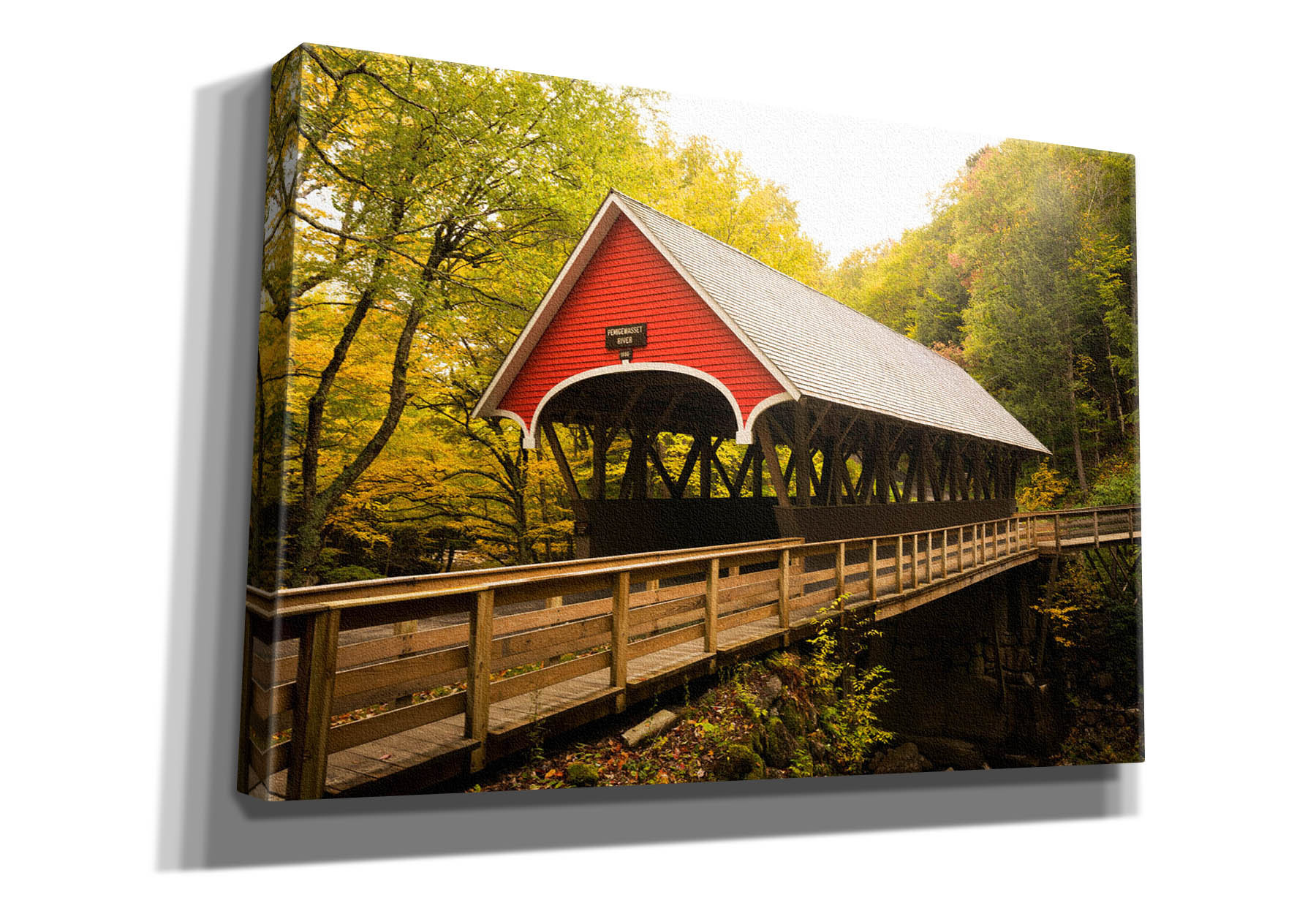 Ebern Designs 'Flume Covered Bridge' by Brandon Wong Canvas Wall Art ...