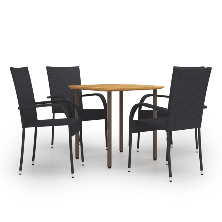 ClassicLiving Arpelar Rectangular 4 - Person 31.5cm Long Dining Set ...