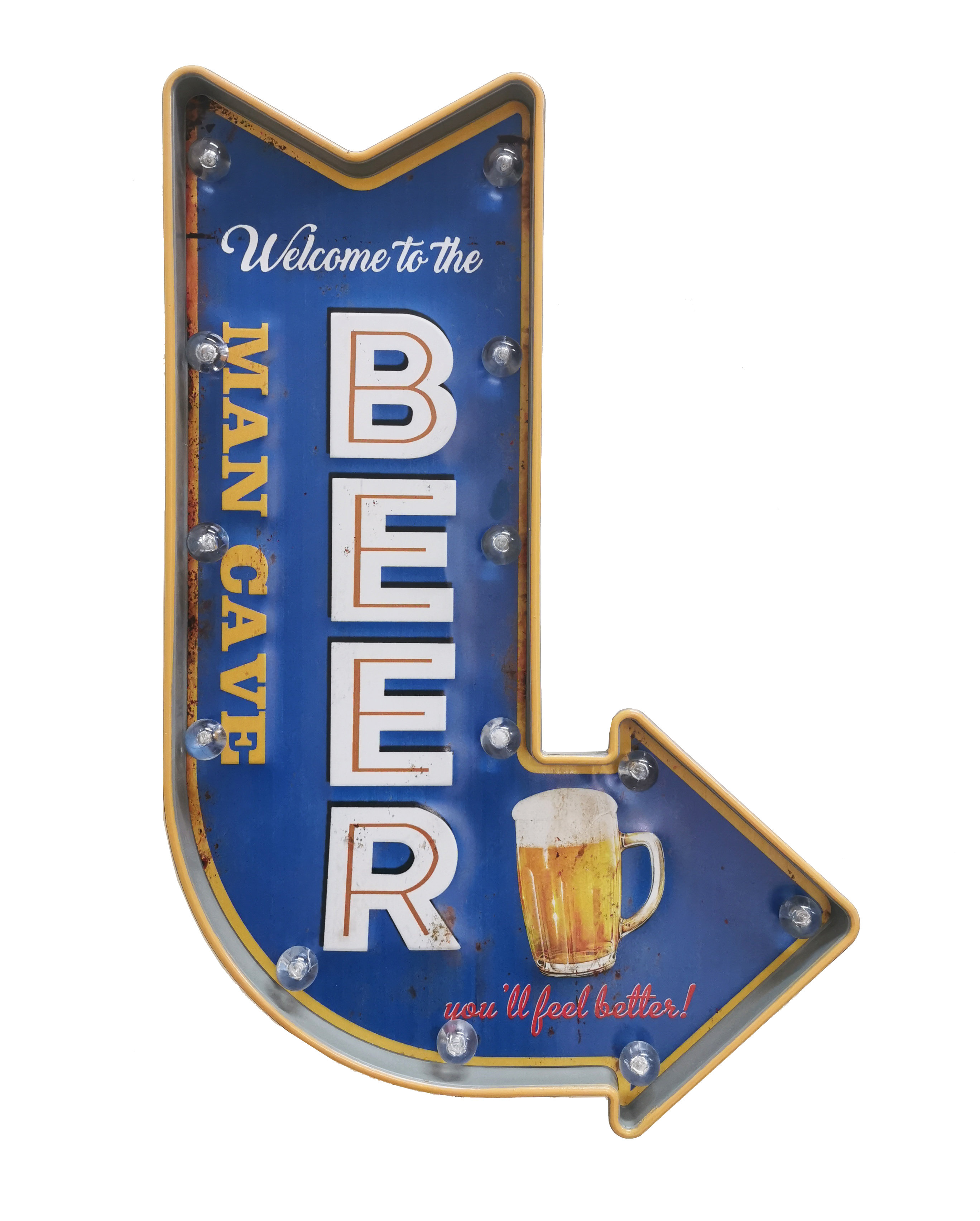 Carina's Collection LED Lighted "Man Cave Beer" Arrow Sign Wall Decor ...