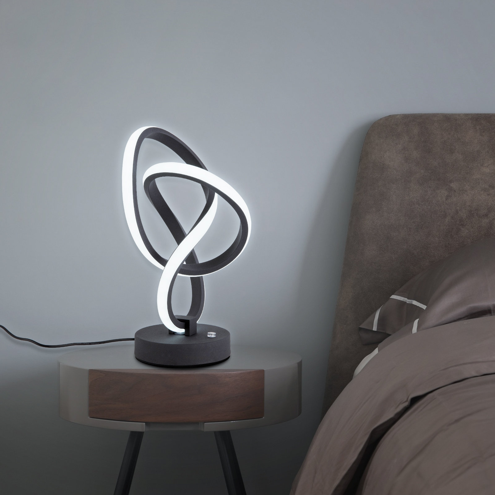 Wrought Studio™ LED Bedside Table Lamp with RGB | Wayfair