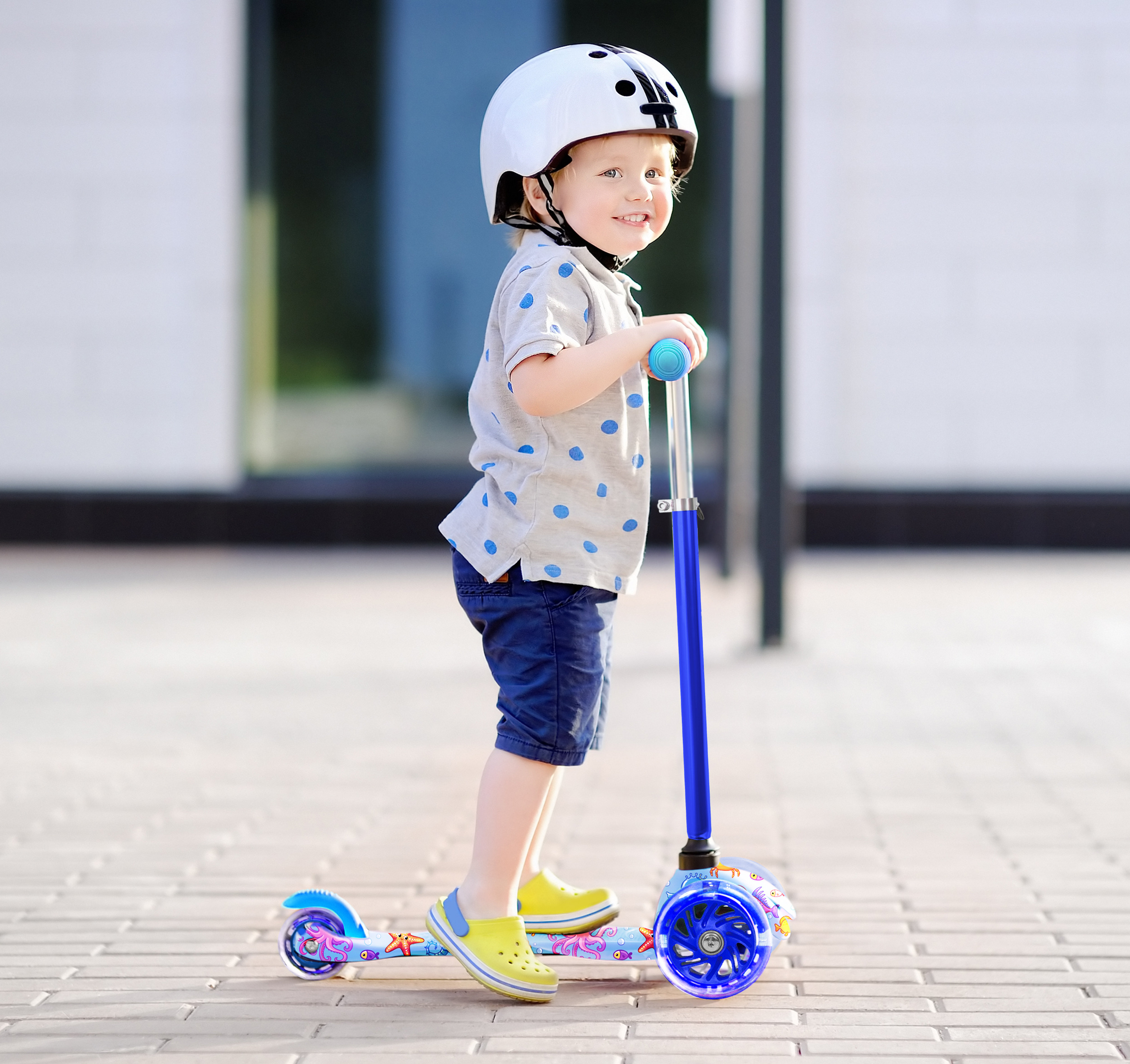 Rugged Racers Mini scooter 3 roues de luxe avec lumières DEL et ...