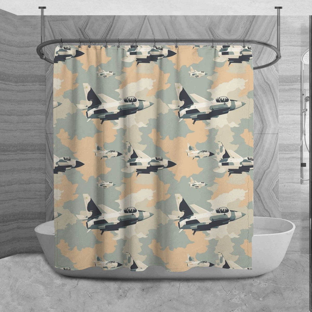 East Urban Home Medovich Camouflage Shower Curtain | Wayfair