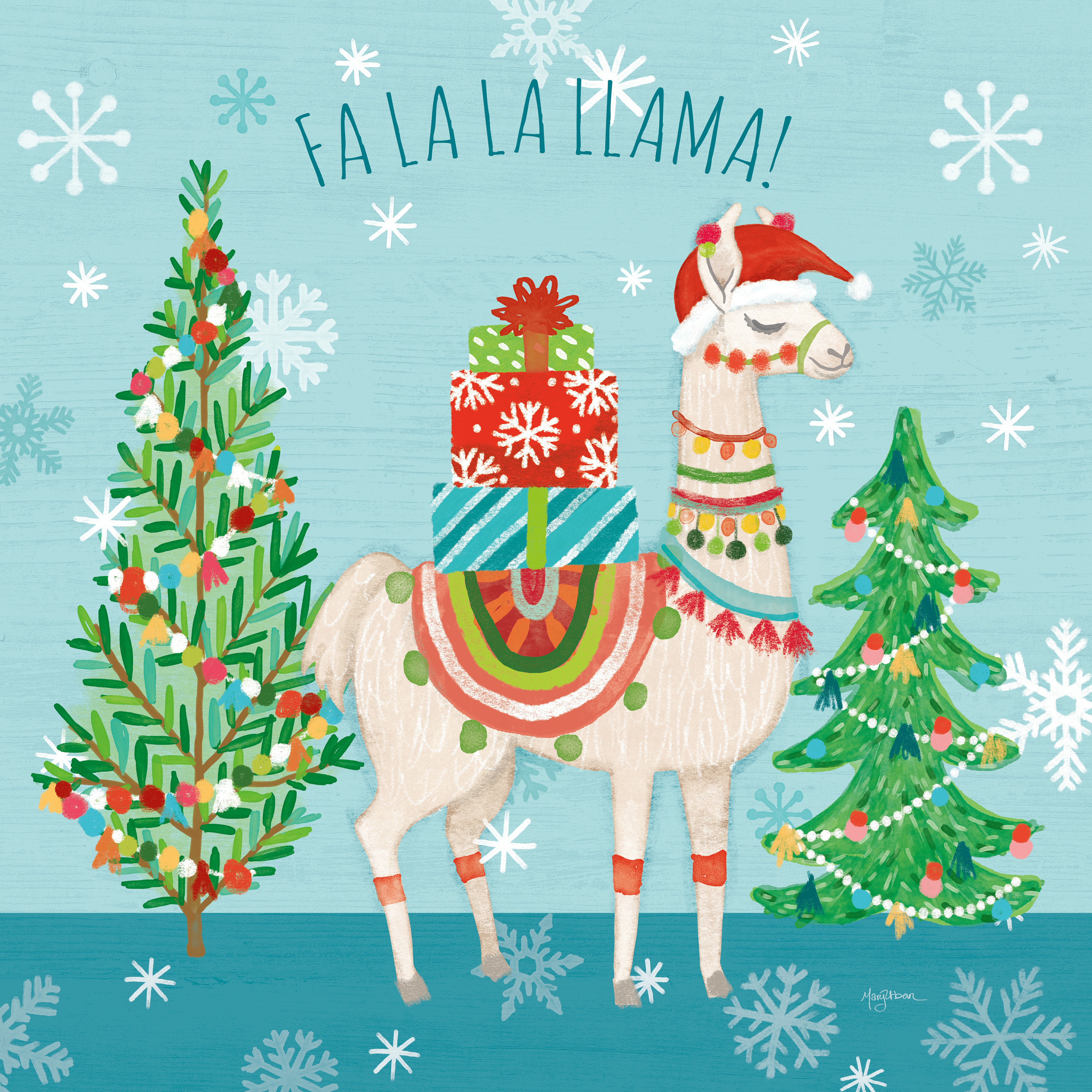 The Holiday Aisle® Lovely Llamas Christmas IX | Wayfair