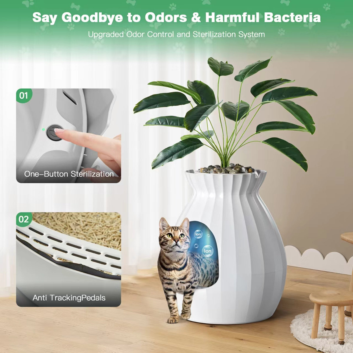 Tucker Murphy Pet™ Extra Large Hidden Plant Litter Box Furniture with ...