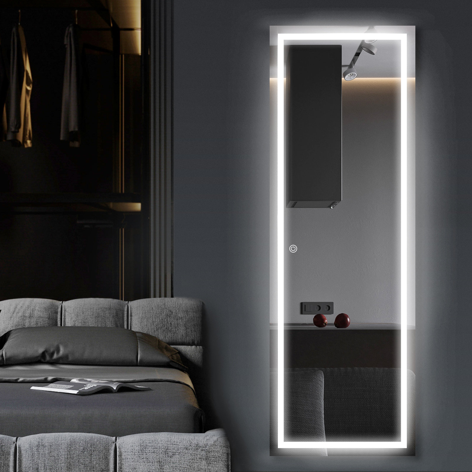 Orren Ellis Stig 65"x22" LED Full Length Dressing Mirror with Dimmable ...