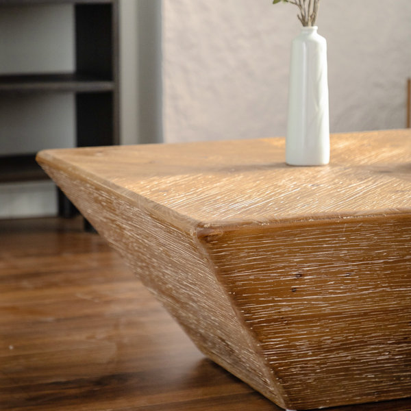 Millwood Pines Arsis Wood Coffee Table, Block Coffee Table, Natural ...