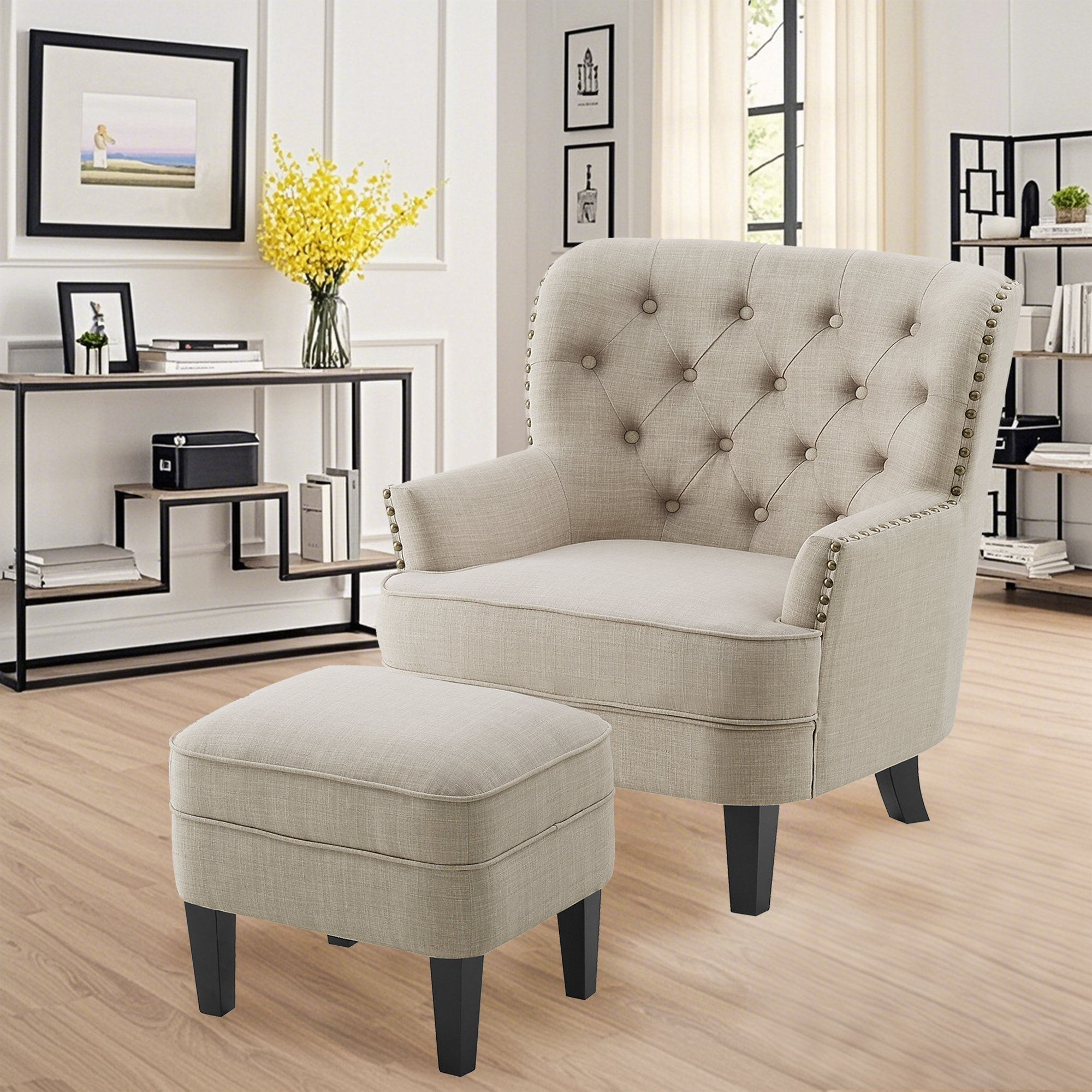 House of Hampton® Accent Chairs, Mid Century Modern Armchair for ...