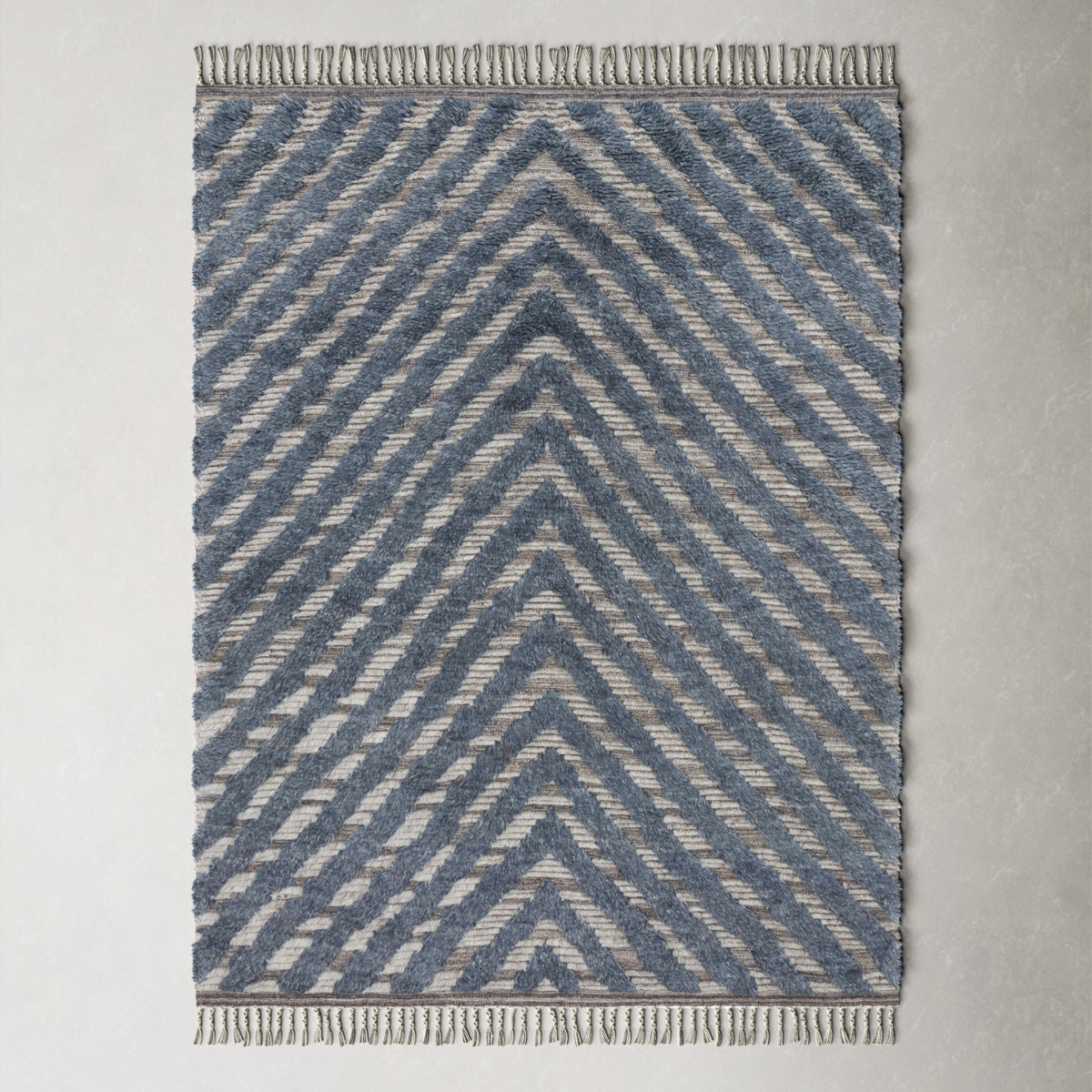 AllModern Benjamin Hand Knotted Blue Rug | AllModern