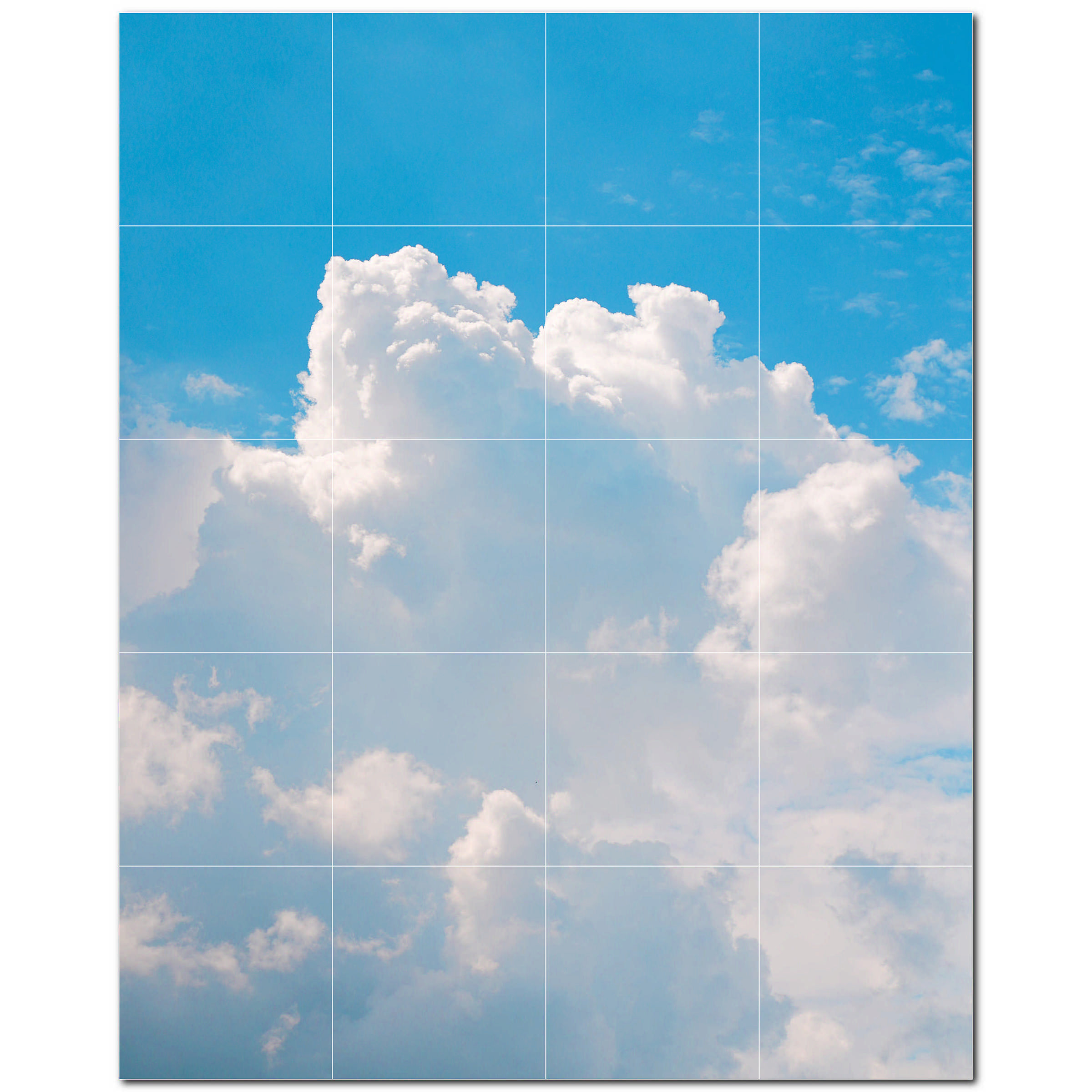 Picture-Tiles.com 24" x 30" Ceramic Clouds Photo Decorative Mural Tile PT500378: 6" x 6" (Set of ...