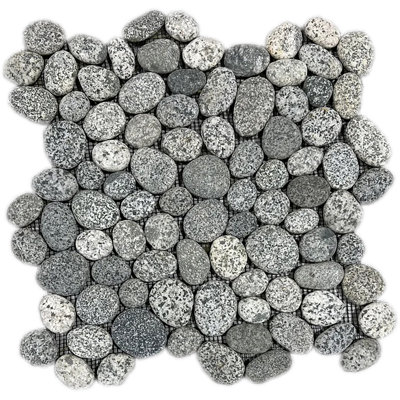 SB TILE AND STONE 12" x 12" Natural Stone Pebble/Rocks Mosaic Tile ...