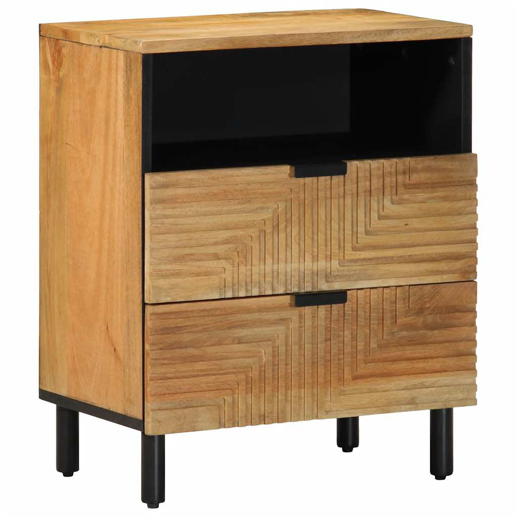 Union Rustic Bedside Cabinet Brown 50X33x62 Cm Solid Wood Mango ...
