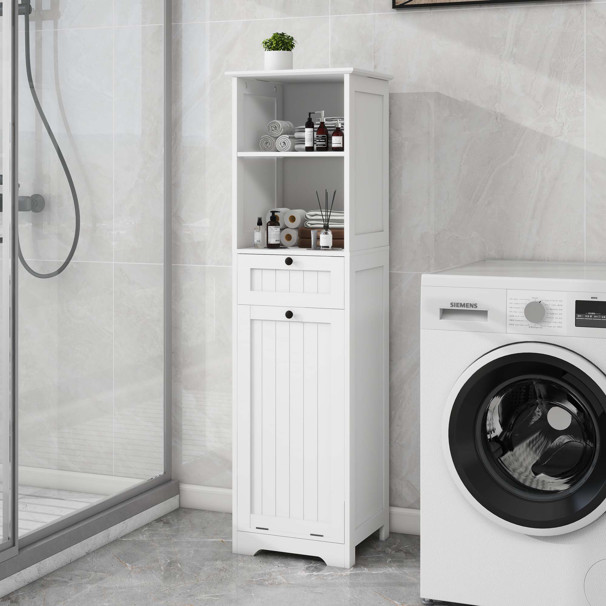 Dovecove One-Drawer Tilt-Out Laundry Sorter Cabinet | Wayfair