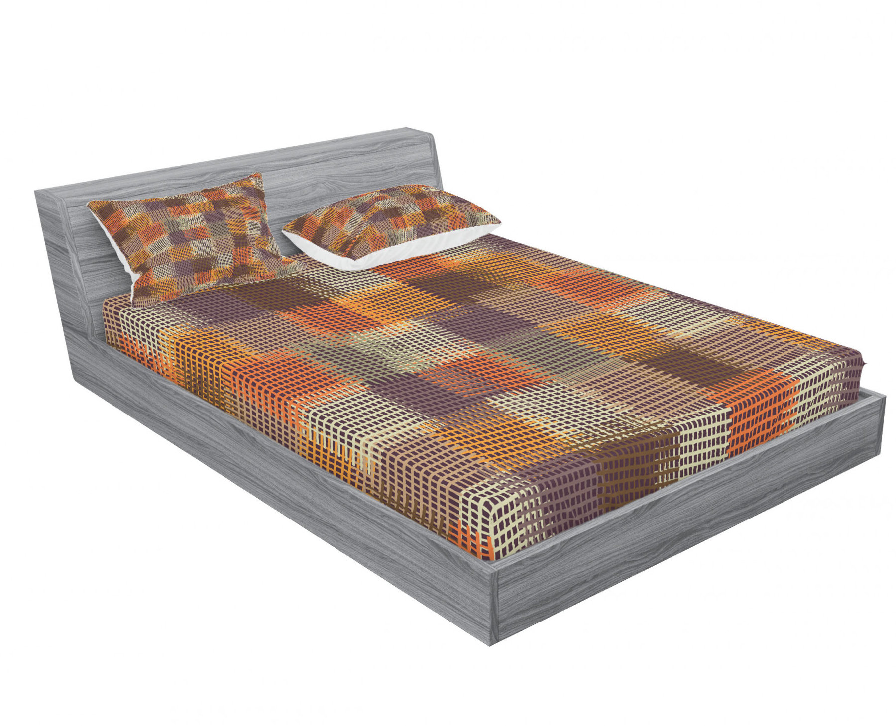 Ambesonne Grunge Quilt Mottled Digital New Retro Checke Sheet Set | Wayfair