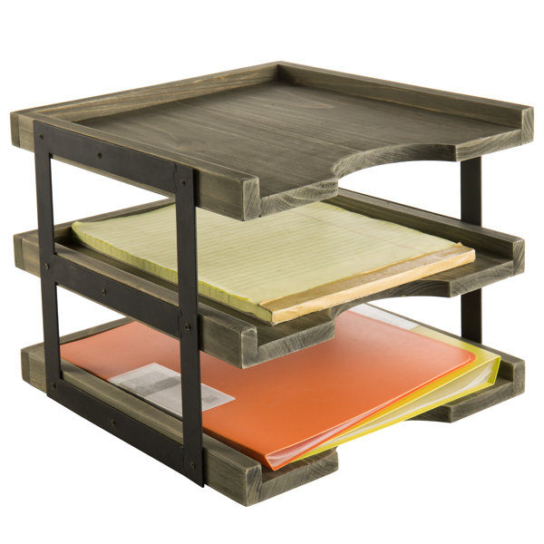 Inbox Zero 3 Level Wood Desktop File Organizer | Wayfair
