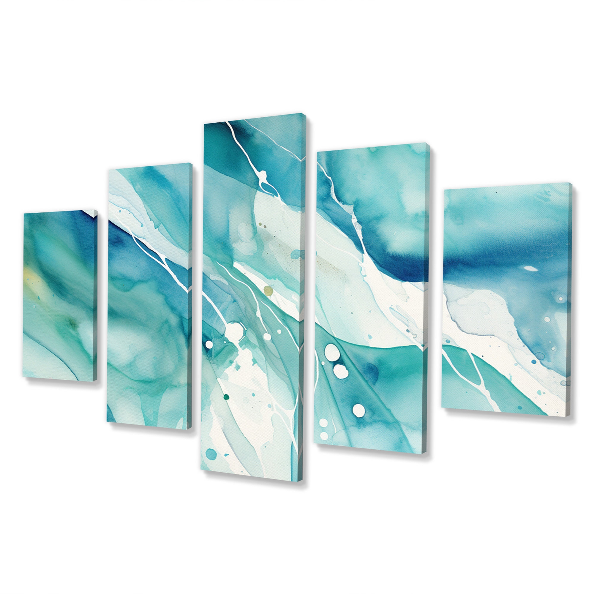 Ivy Bronx Turquoise Waves Impressions Of Infinity II - Abstract Wall ...