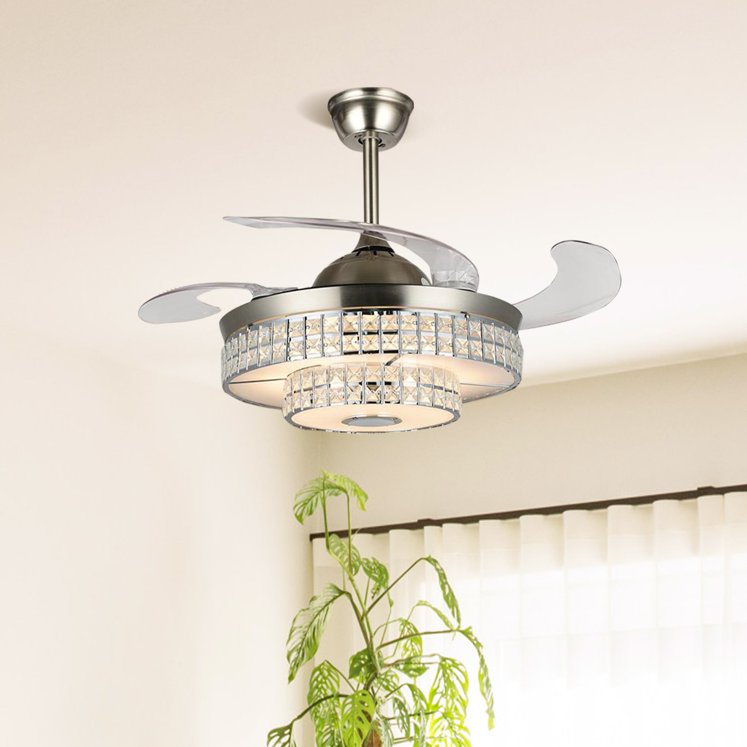 Mercer41 Thaniel 42'' Ceiling Fan with LED Lights and retractable fans ...
