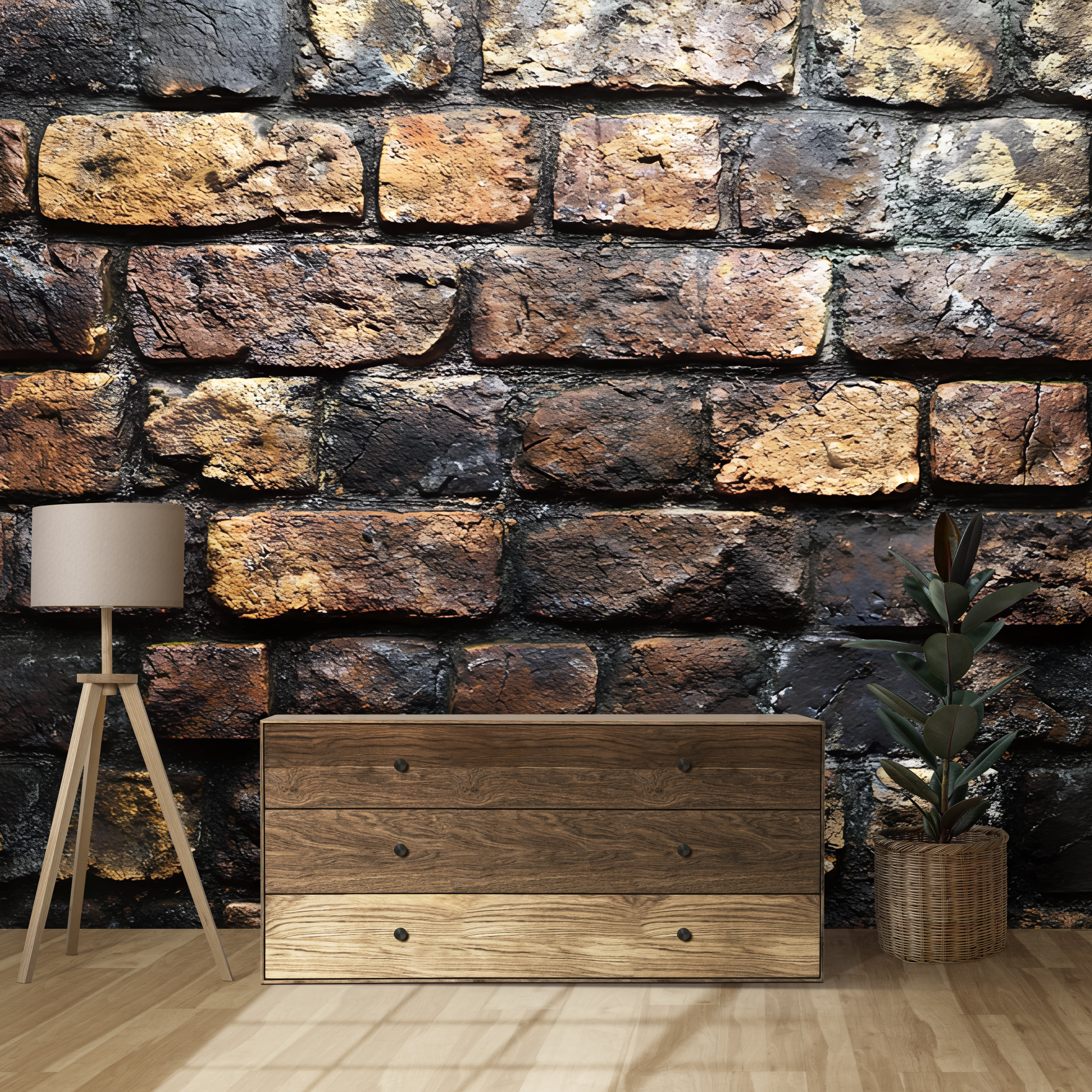 rustic red brick wallpaper