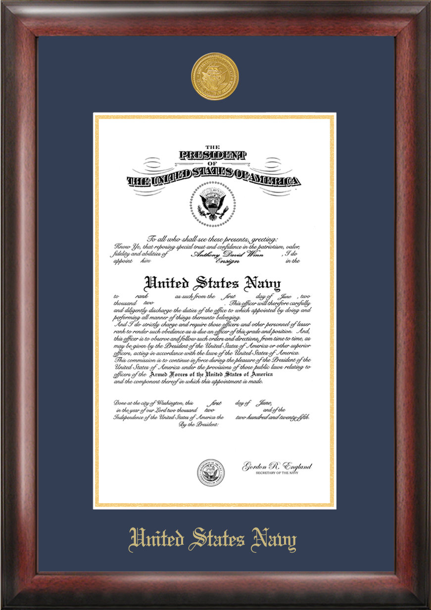 Patriot Frames Navy Certificate Picture Frame | Wayfair